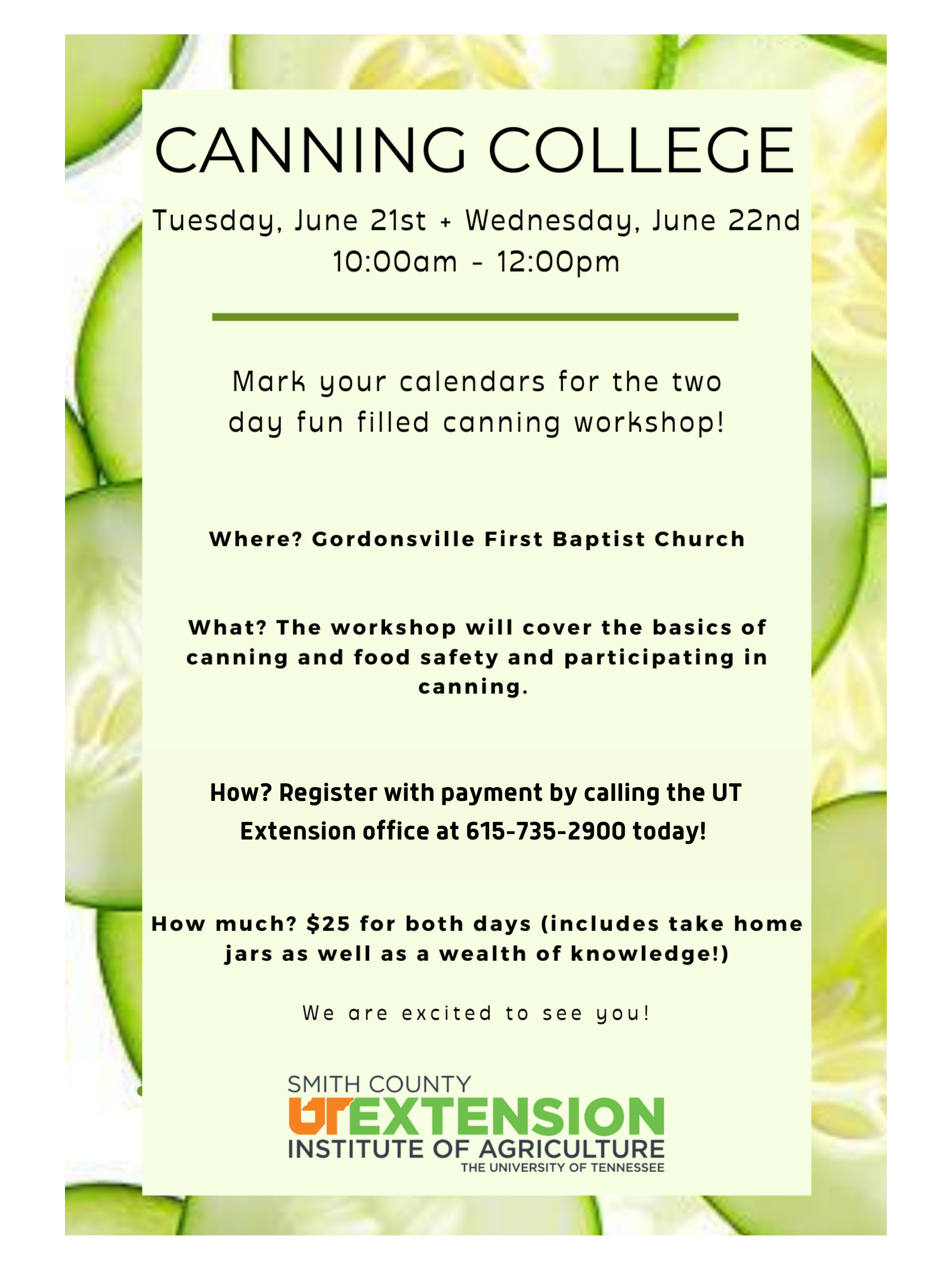 Canning College | June 21 & 22, 2022 | Smith County